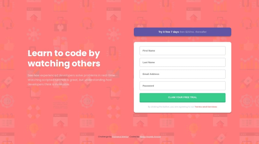 Frontend Mentor Intro Component With Signup Form Using Css Grid