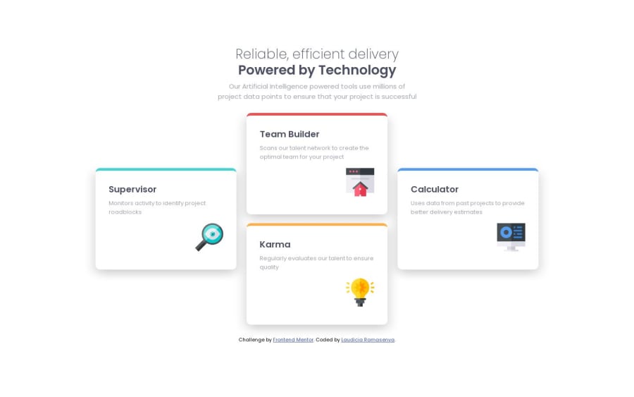 Frontend Mentor Four Card Feature Using Css Flex And Bootstrap Coding