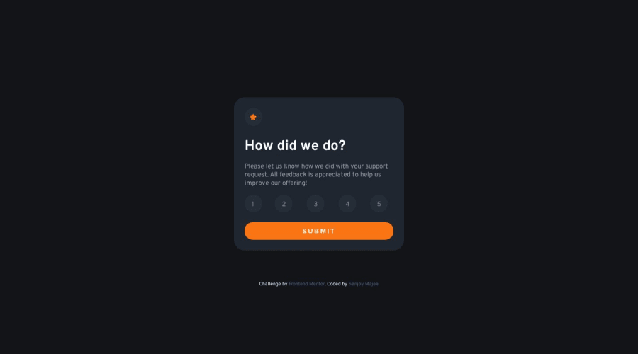 Frontend Mentor Rating Card Using Html Css Js Coding Challenge Solution