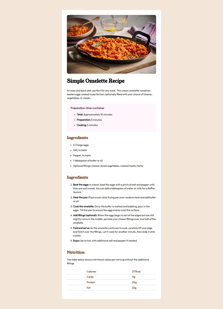Frontend Mentor | Responsive recipe page with media query coding ... Frontend Mentor | Responsive recipe page with media query coding ...