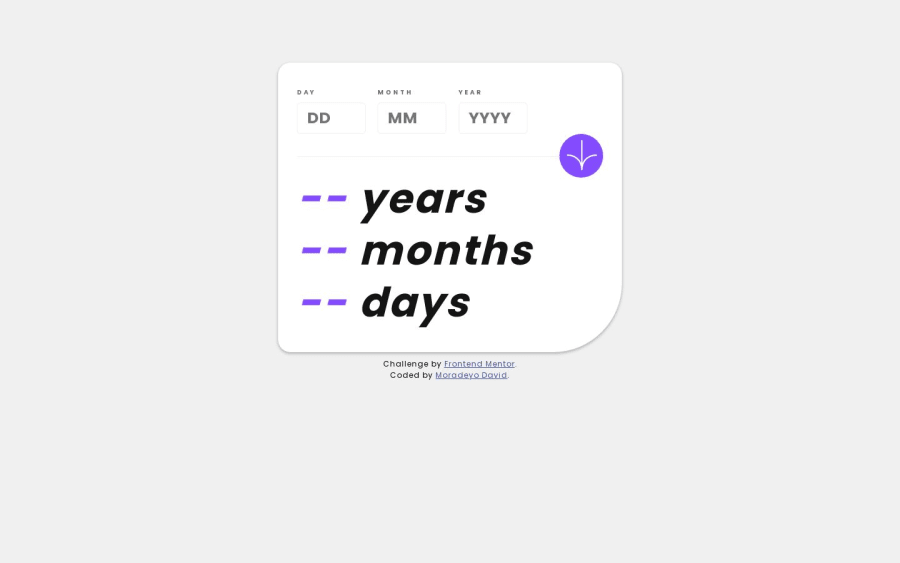 Frontend Mentor Age Calculator Using Html Css And Javascript Coding Challenge Solution
