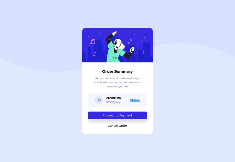 Frontend Mentor Responsive Order Summary Component Using Flexbox Coding Challenge Solution
