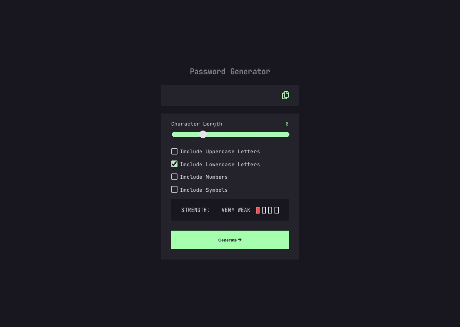 Frontend Mentor Password Generator With Vanilla Javascript And Bem