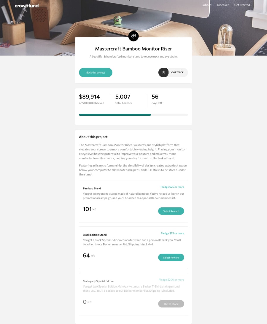 Frontend Mentor Responsive Crowdfunding Product Page Using Media