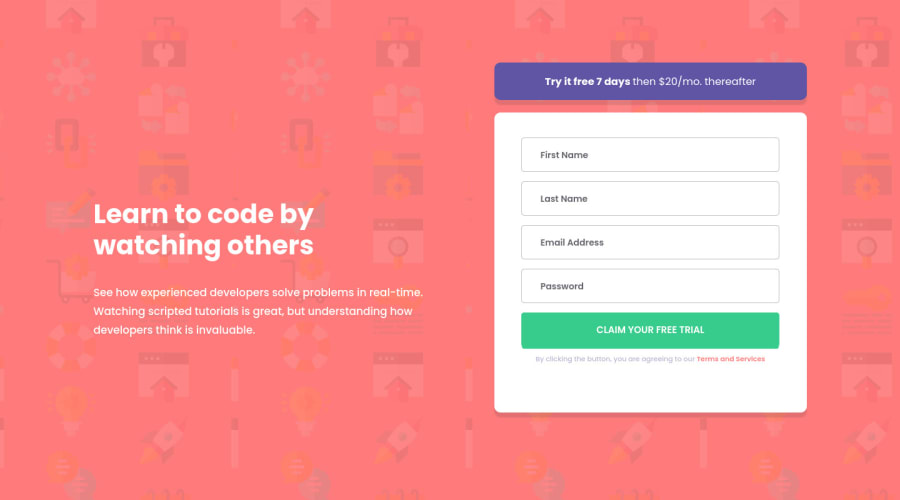Frontend Mentor Intro Component With Sign Up Form Coding Challenge