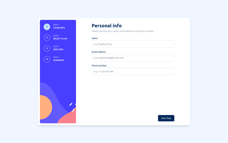 Frontend Mentor Multistep Form Using Nextjs And Tailwindcss Coding Challenge Solution