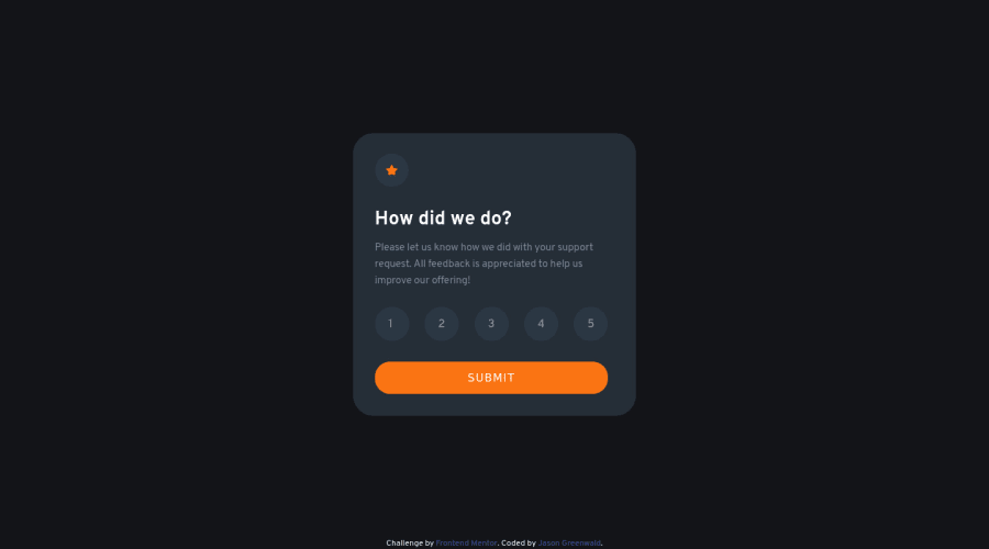 Frontend Mentor Interactive Rating Card Using Flexbox Javascript Coding Challenge Solution