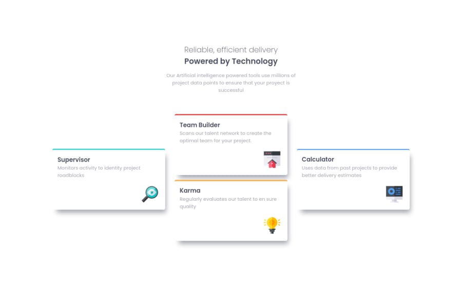 Frontend Mentor Responsive Four Card Feature Section Using Flexbox