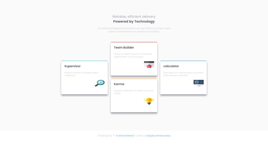 Frontend Mentor Four Card Feature Section Using Flexbox Coding