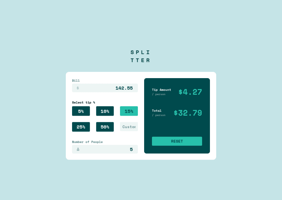 Frontend Mentor Tip Calculator App Html Css Js Vanilla Coding Challenge Solution