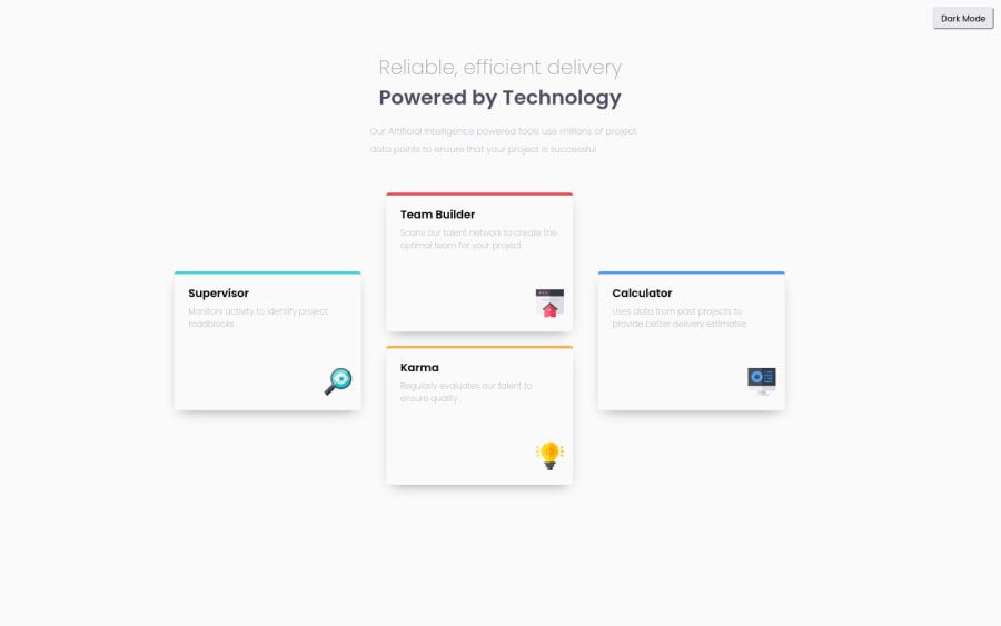 Frontend Mentor Four Card Feature Section Coding Challenge Solution