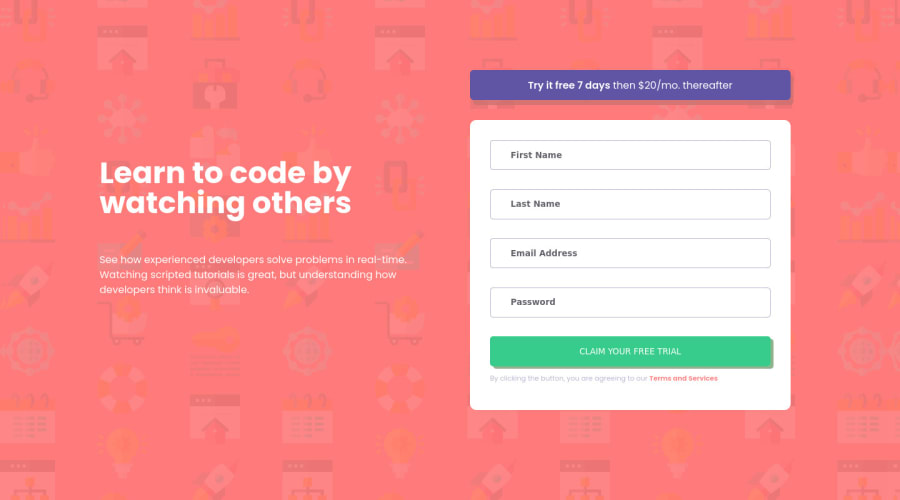 Frontend Mentor Intro Component With Sign Up Form Using Htmlcss And Vanilla Javascript Coding