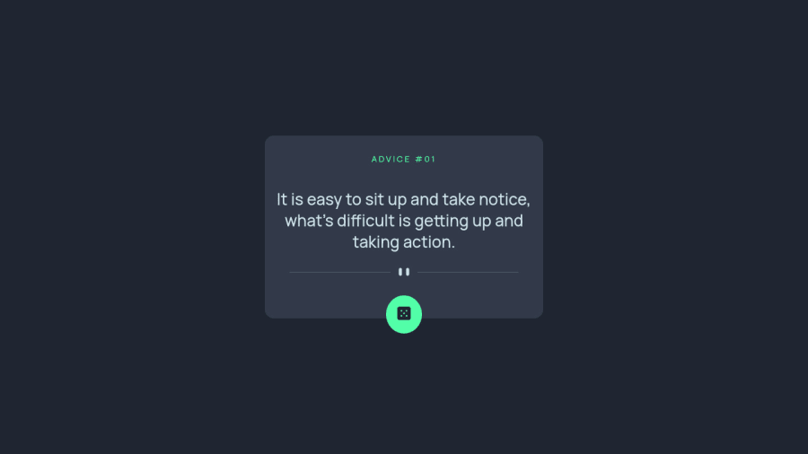 Frontend Mentor Advice Generator App Using Html Flexbox Css Javascript And Fetch Api Coding