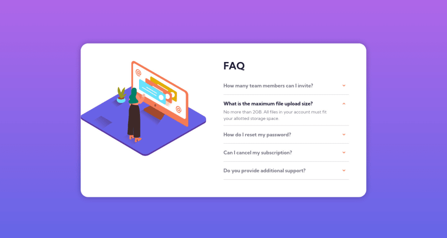 Frontend Mentor Faq Accordian Coding Challenge Solution