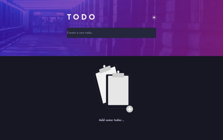 Frontend Mentor Responsive Todo App Using React Coding Challenge Solution