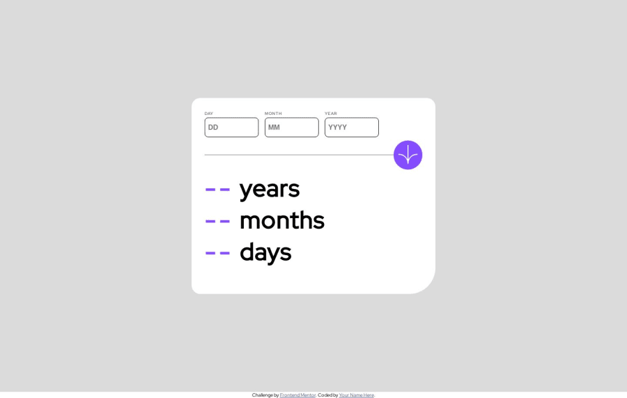 Frontend Mentor | age calculator coding challenge solution