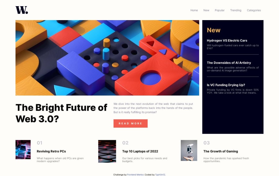 Frontend Mentor News Homepage Using Html Css And Js Coding Challenge Solution
