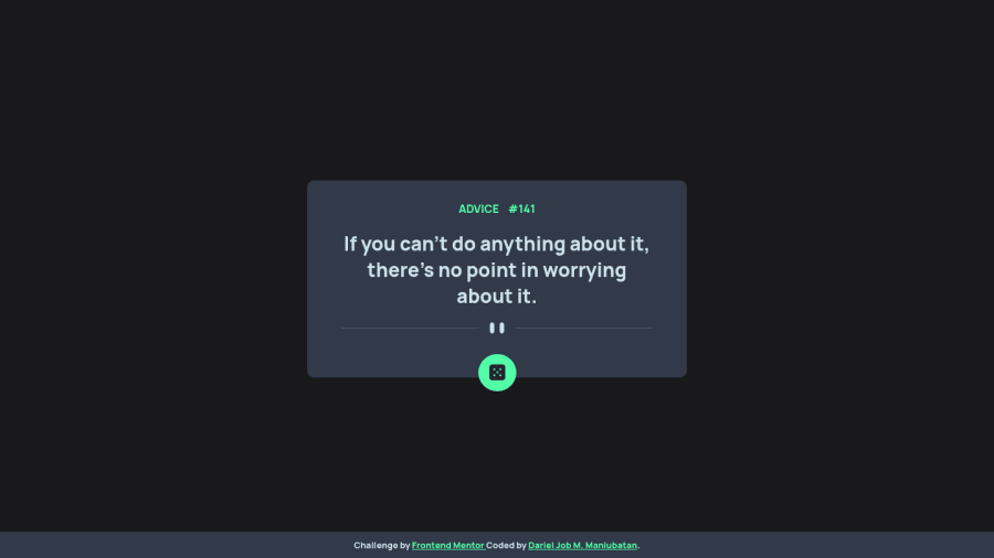Frontend Mentor Advice Generator Solution Coding Challenge Solution