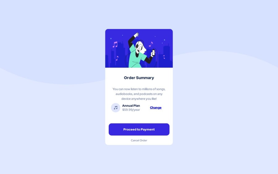 Frontend Mentor Order Summary Coding Challenge Solution
