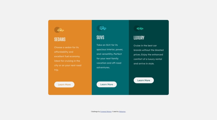 Frontend Mentor 3 Column Preview Card Using Css Flex Box Coding
