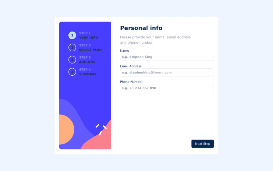 Frontend Mentor Responsive Step Form React Context Tailwindcss Coding