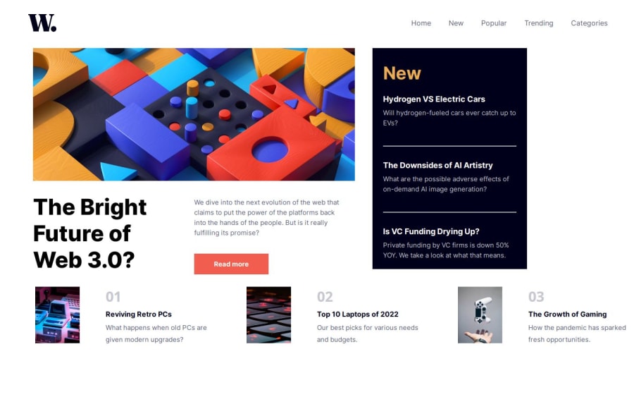 Frontend Mentor News Homepage Using Css Grid And Vanilla Javascript Coding Challenge Solution