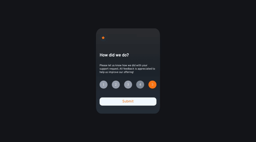 Frontend Mentor Interactive Rating Component Using Htmlcss Coding Challenge Solution