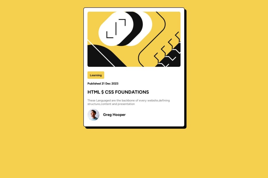 Frontend Mentor A Blog Card Using Html And Css Coding Challenge Solution