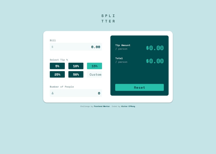 Frontend Mentor Tip Calculator App Using Html Css And Javascript Coding Challenge Solution