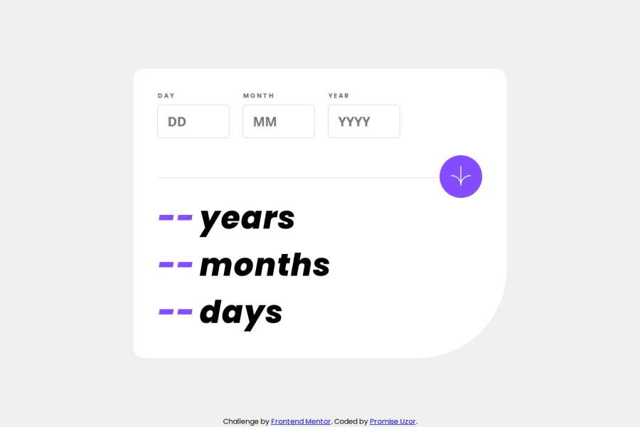 Frontend Mentor Age Calculator App Solution Coding Challenge Solution