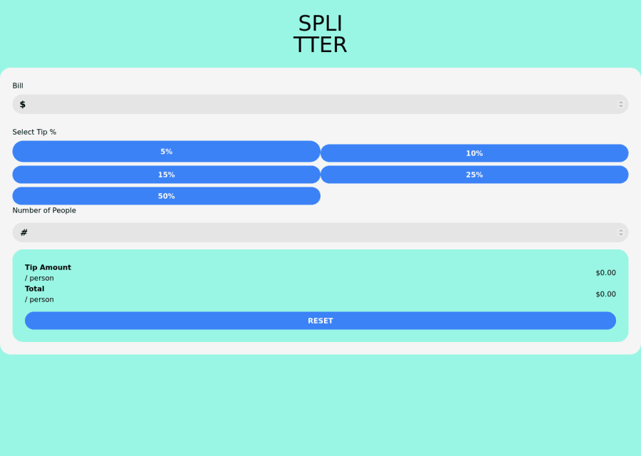 Frontend Mentor Tip Calculator Html Tailwindcss Js Coding Challenge Solution