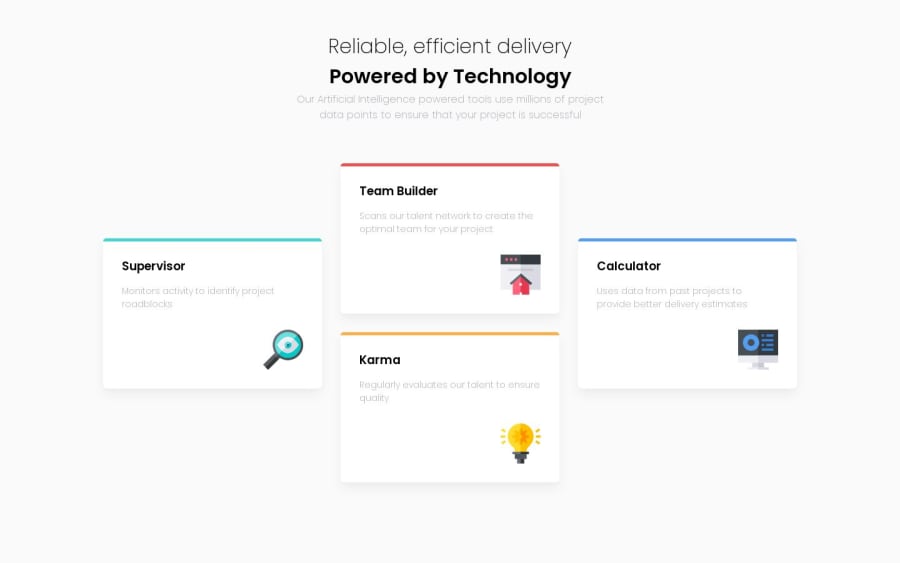 Frontend Mentor Four Card Components Coding Challenge Solution