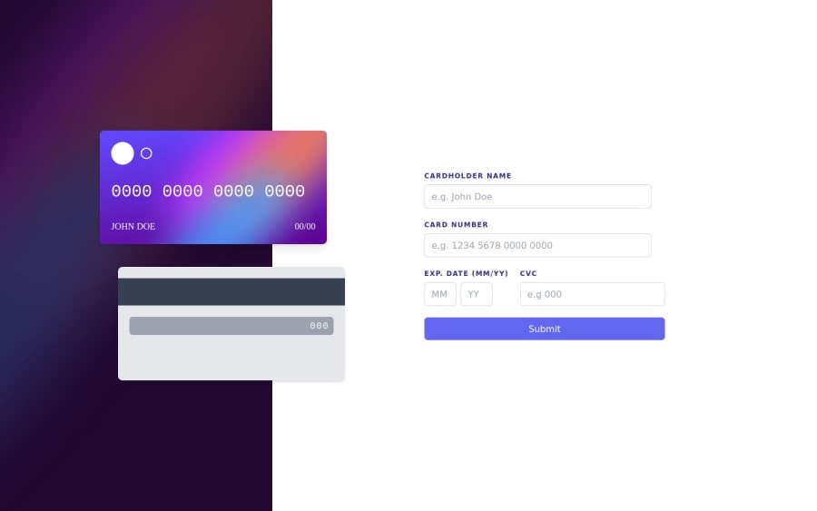 Frontend Mentor Interactive Card Details Coding Challenge Solution
