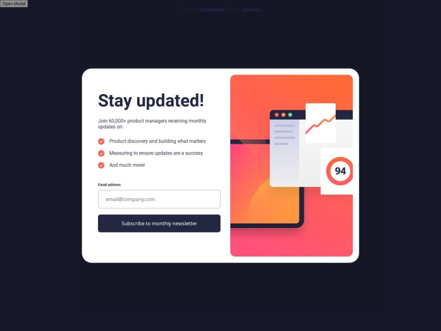 Frontend Mentor Newsletter Sign Up Form Coding Challenge Solution