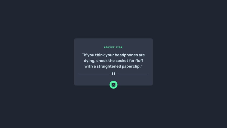 Frontend Mentor Responsive Advice Generator With React Js And Api