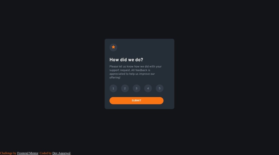 Frontend Mentor Interactive Rating Component Page Coding Challenge Solution