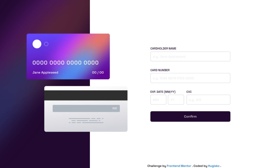 Frontend Mentor Interactive Card Details Form Coding Challenge Solution