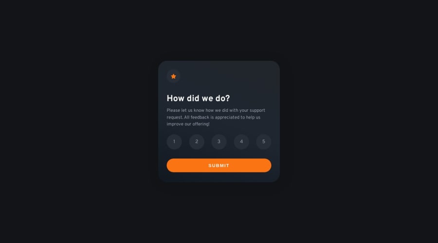 Frontend Mentor Responsive Interactive Rating Component Using Html