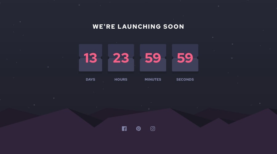 Frontend Mentor Launch Countdown Timer Using Css And Js Coding