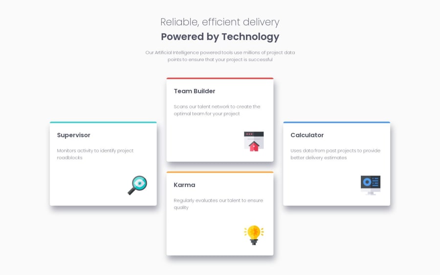 Frontend Mentor Four Card Feature Section Coding Challenge Solution