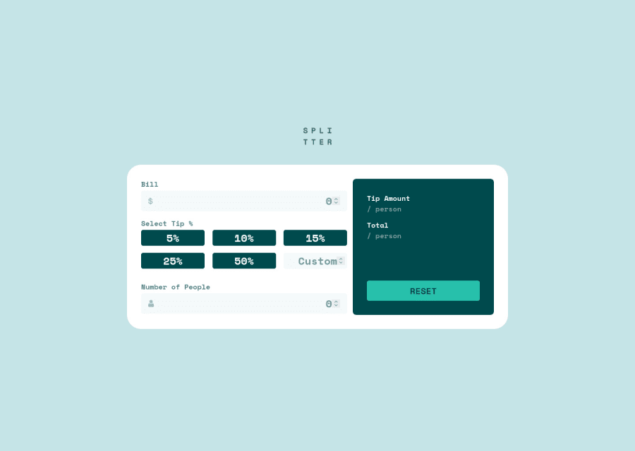 Frontend Mentor Responsive Tip Calculator App Using Sass Javascript Coding Challenge Solution