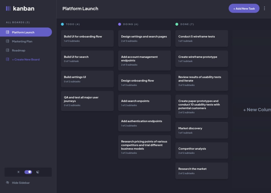 Frontend Mentor Kanban Task Management With Angular Typescript Tailwind And Scss Coding