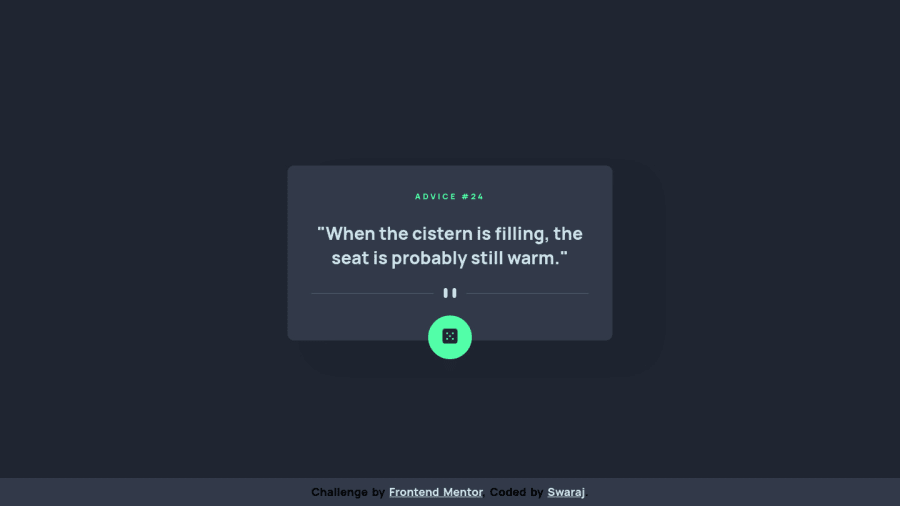 Frontend Mentor Advice Generator Coding Challenge Solution
