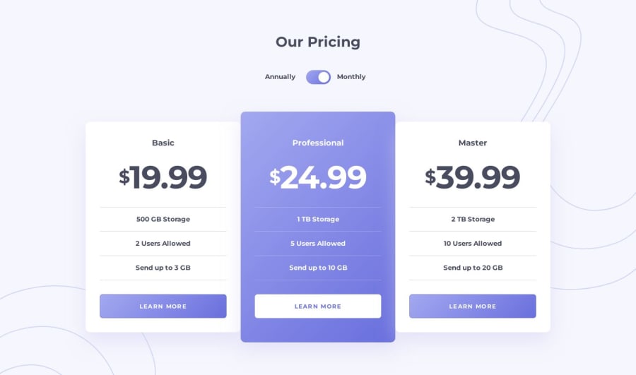 Frontend Mentor Pricing Component With React Coding Challenge Solution