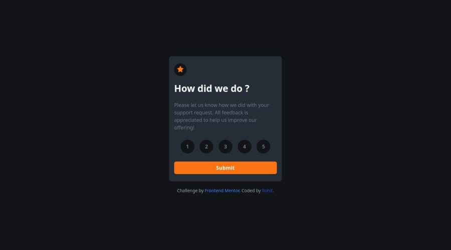 Frontend Mentor Interactive Rating Component Coding Challenge Solution