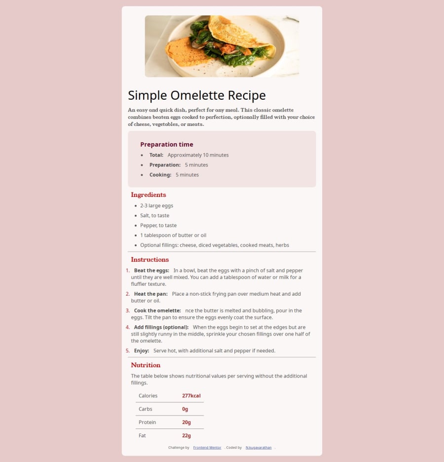 Frontend Mentor | Responsive Recipe webpage using Html and CSS coding ... Frontend Mentor | Responsive Recipe webpage using Html and CSS coding ...