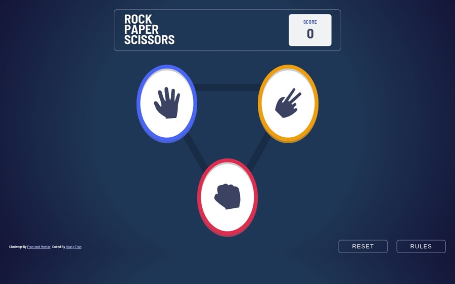 Frontend Mentor Rock Paper Scissors Game Coding Challenge Solution