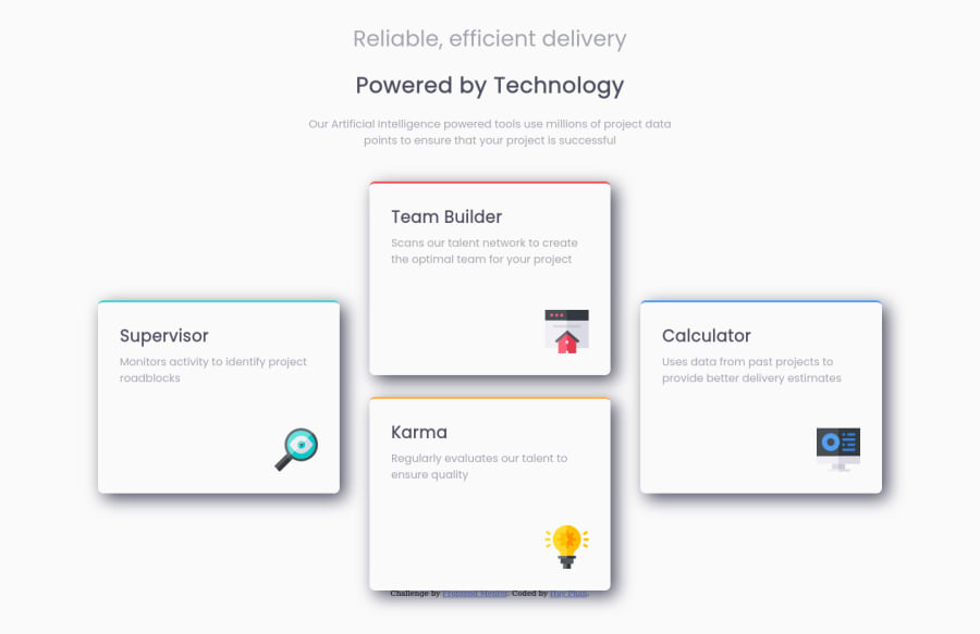 Frontend Mentor Four Card Feature Section With Html And Css Coding