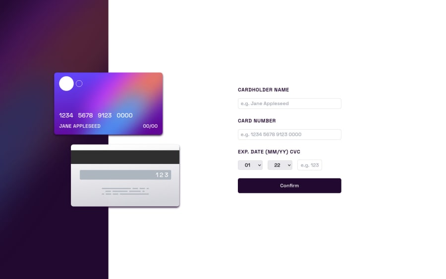 Frontend Mentor Interactive Card Details With Tailwindcss And React Coding Challenge Solution