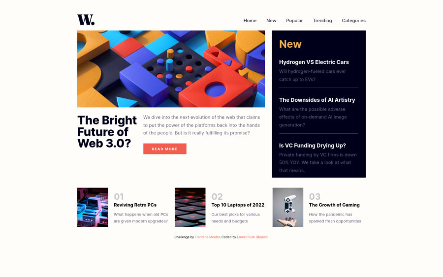 Frontend Mentor News Homepage Build Using Scss Grid Flexbox Coding Challenge Solution